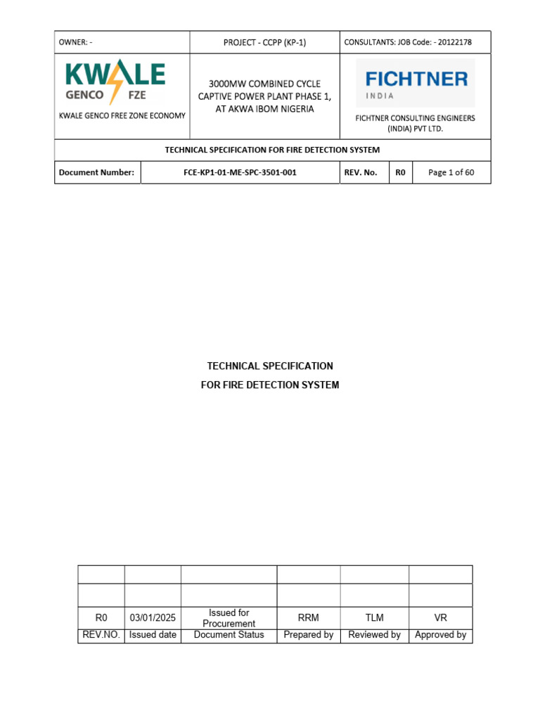 Technical - Specification - Fire Detection System - RFQ | PDF | Specification (Technical Standard)