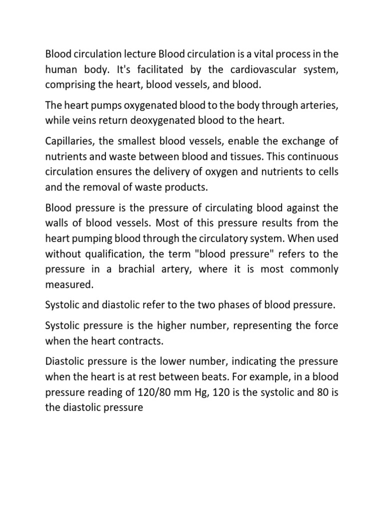 Blood Circulation Basics Pdf