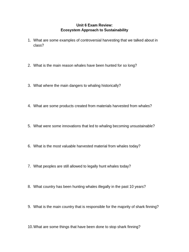 Unit 6 Exam Review_ | PDF