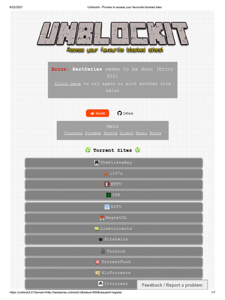 Unblockit - Proxies To Access Your Favourite Blocked Sites | PDF ...