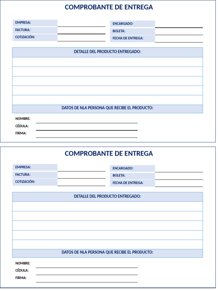 Comprobante de Entrega | PDF