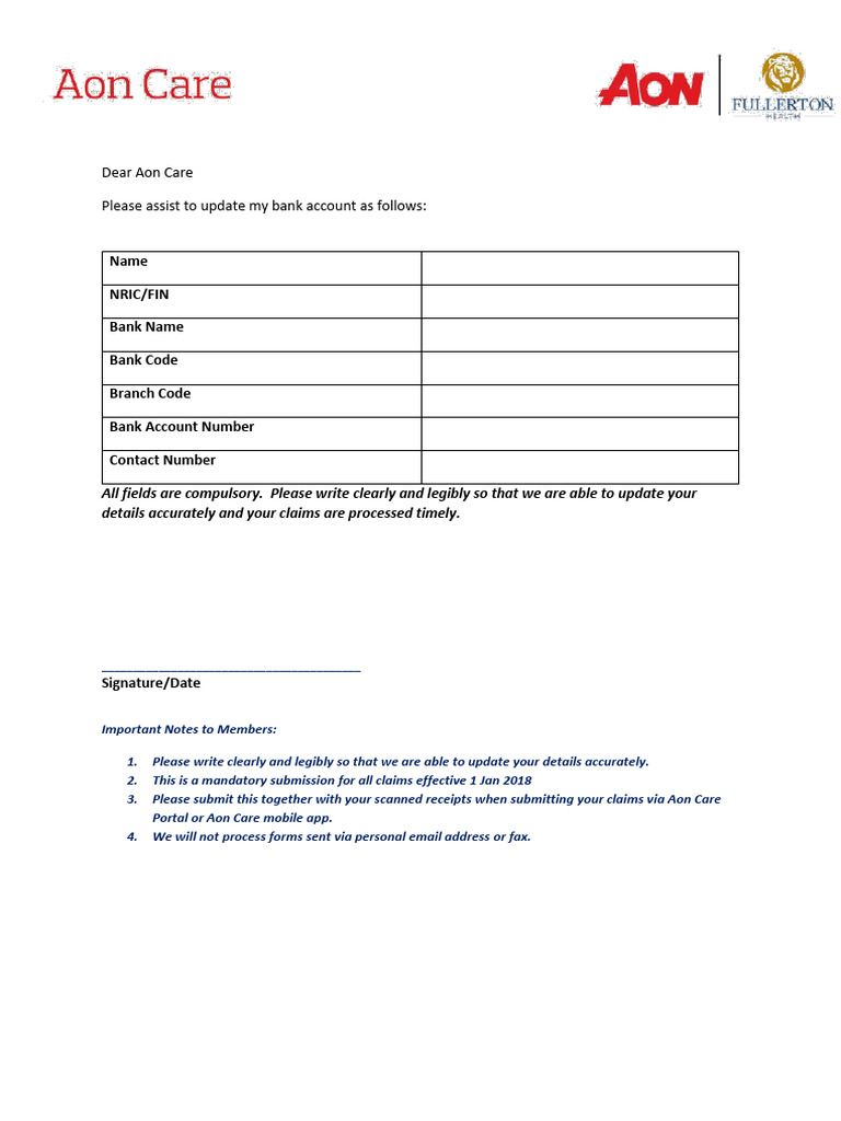 Bank Account Declaration Form To Be Filled Out PDF | PDF