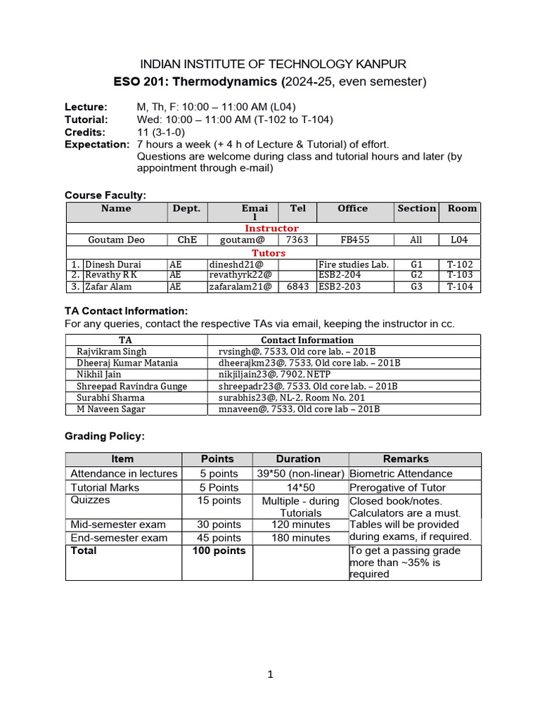 ESO201FCH GD v1.1 | PDF | Entropy | Exergy