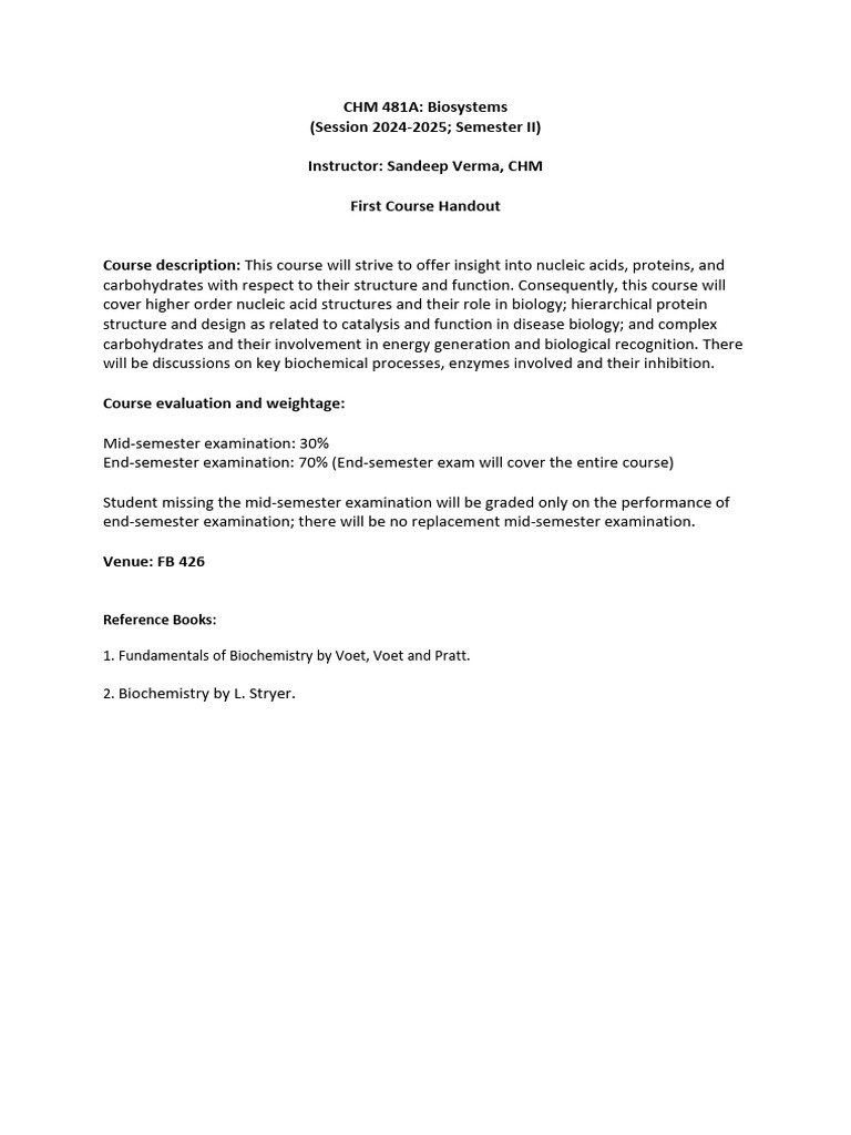 FHC - CHM481 2024 2025 | PDF