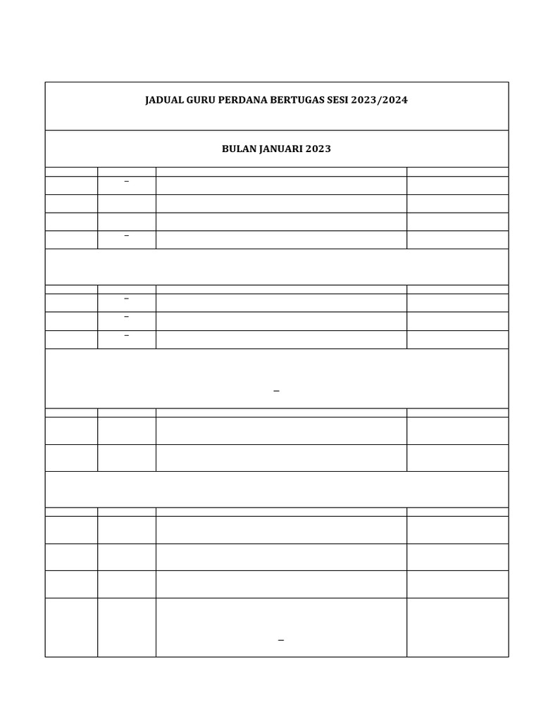JADUAL GURU BERTUGAS TAHUN 2023-2024 | PDF