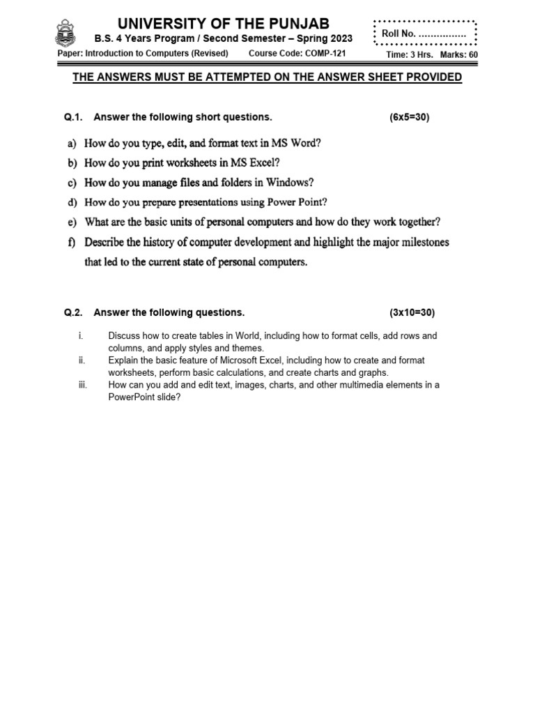 P2023 Comp-121 | PDF