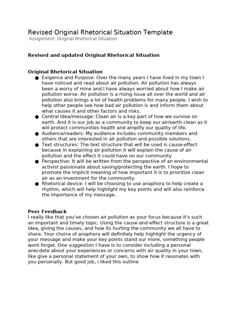 H-CP Assignment Revised Original Rhetorical Situation Template ...