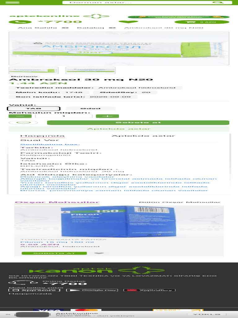 Ambroksol 30 MQ N20 Aptekonline - Az - Onlayn Aptek | PDF