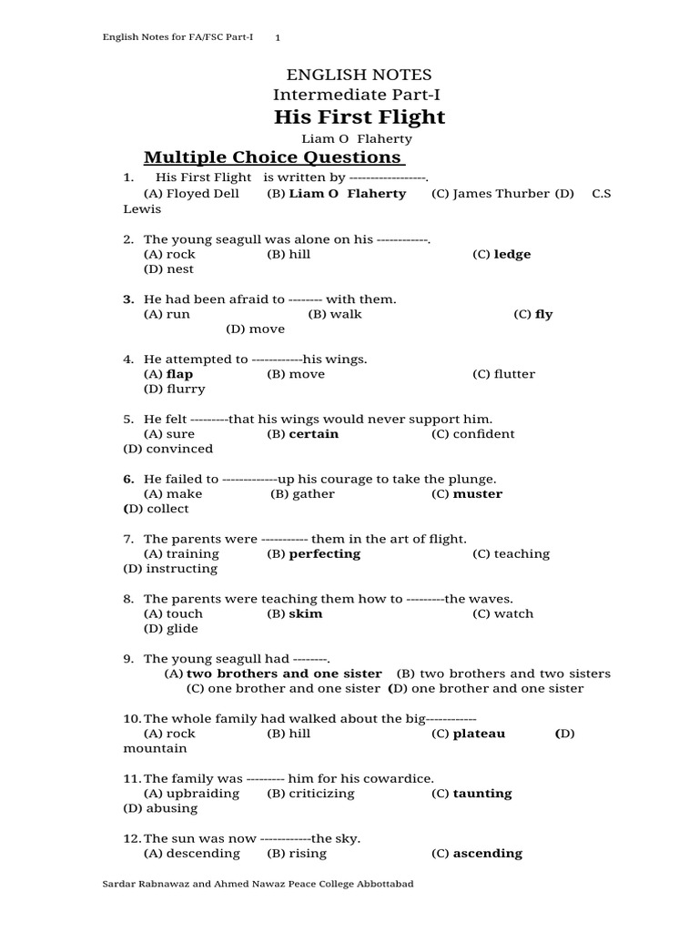 English Notes for FA/FSC Students | PDF | Sentence (Linguistics ...
