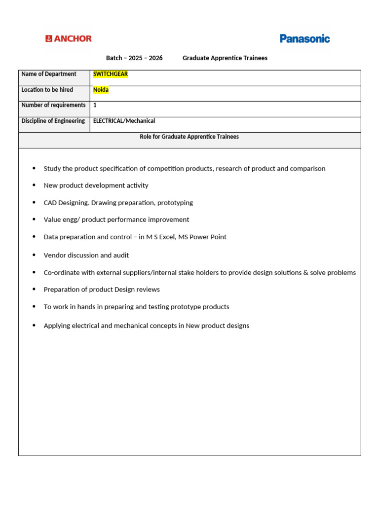 DESIGN-Requisition - Apprentice Trainee | PDF