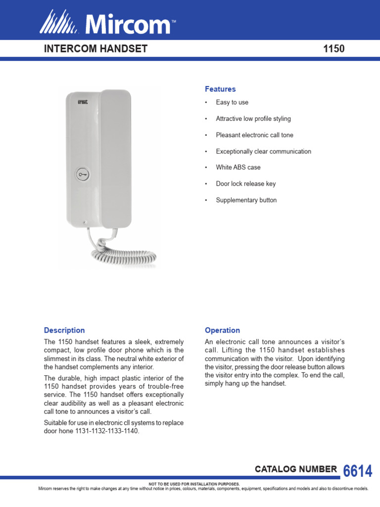 V Poste Intercom Urmet 1150 | PDF | Equipment | Electronics