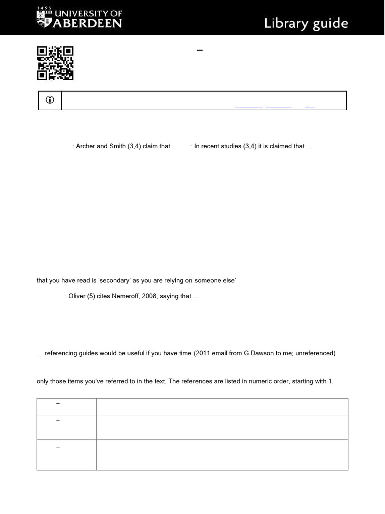 Referencing and Citing - Vancouver-Uniform | PDF | Citation | Publishing
