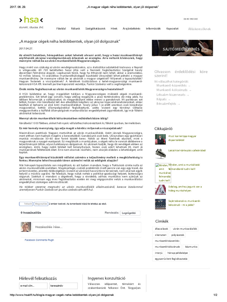 A Magyar Cégek Néha Ledöbbentek, Olyan Jól Dolgoznak" | PDF