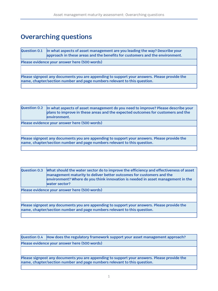 Annex 1 Overarching Questions | PDF
