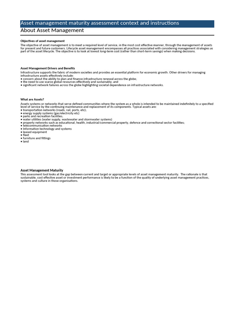 Asset_Management_Maturity_Assessment_Tool_2020-k42gbt | PDF | Risk ...