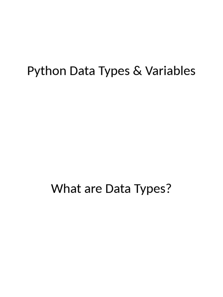 Python Data Types & Variables | PDF