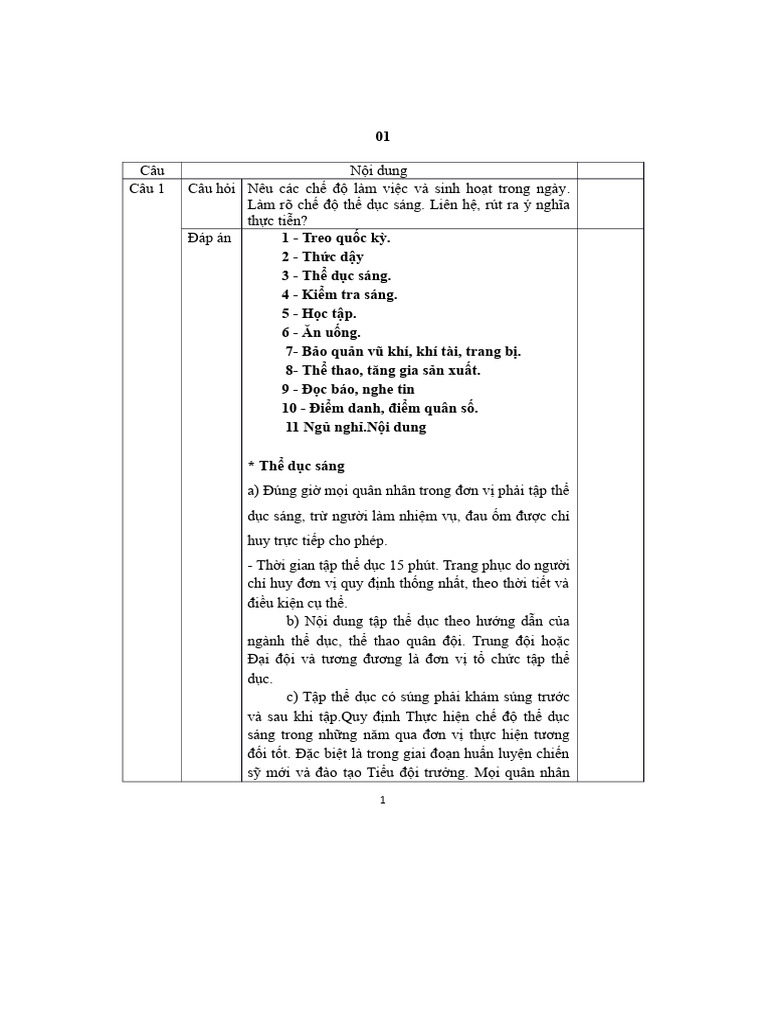 Cau Hoi On Tap Giao Duc Quoc Phong Truong Dai Hoc Dien Luc 79168 | PDF