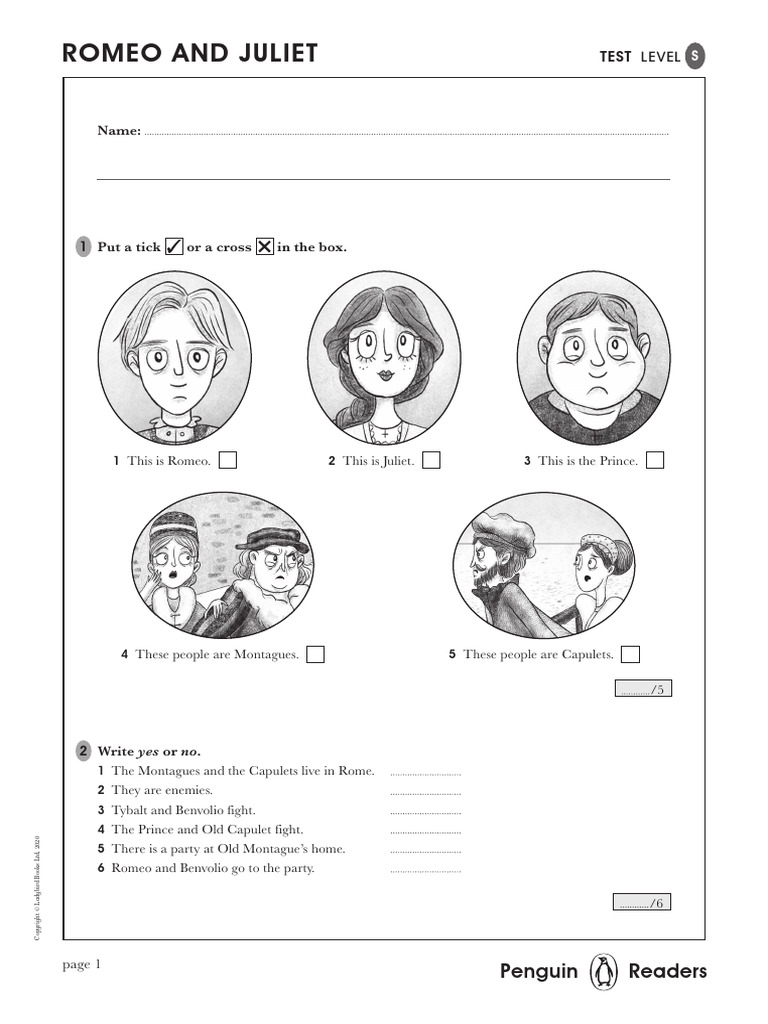 PR Romeo and Juliet Test LR2 | PDF | Characters In Romeo And Juliet ...