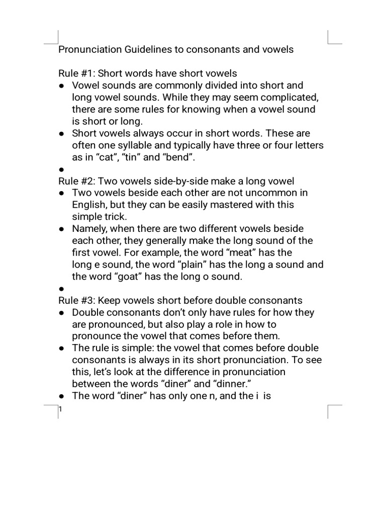 English Pronunciation Rules Explained | PDF | Vowel | Consonant