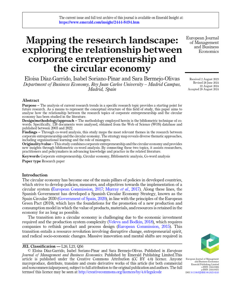 Entrepreneurship Mapping The Research | PDF | Entrepreneurship | Innovation