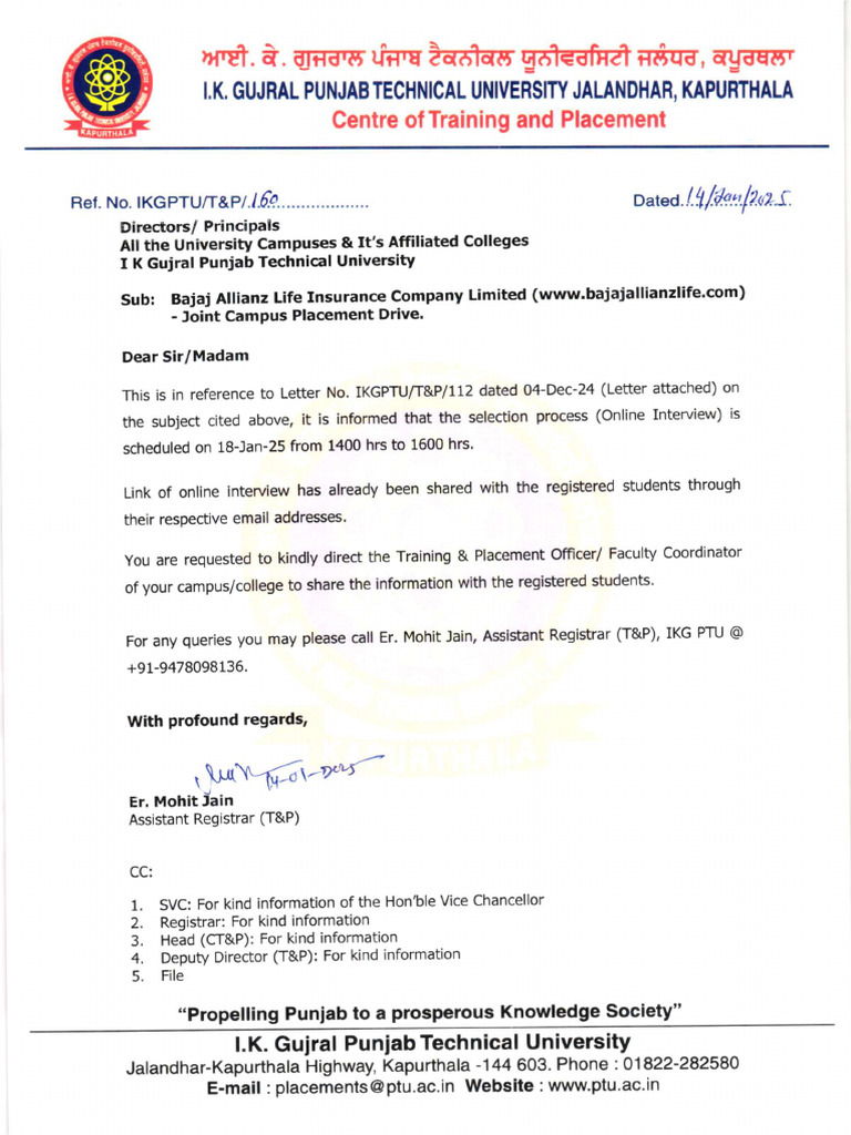 Letter Bajaj Allianz On 18-Jan-25 | PDF
