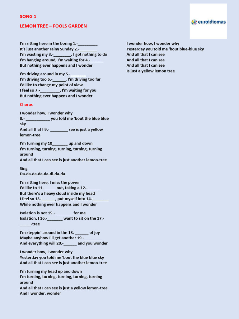 Lemon Tree Song | PDF