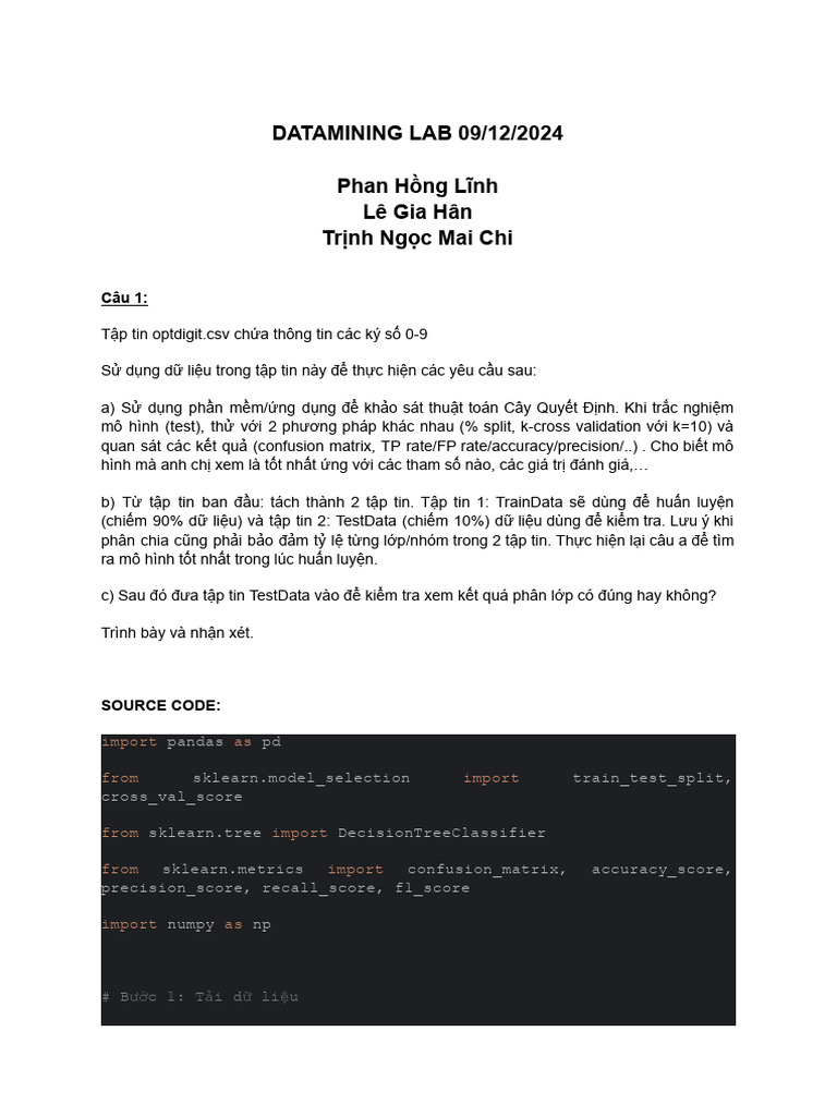 Datamining Lab 09 - 12 - 2024 | PDF