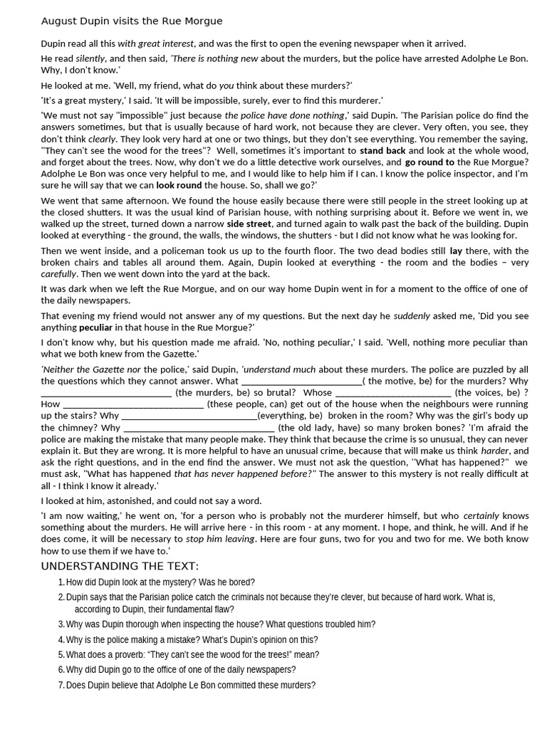 The murders in the Rue Morgue 3 | PDF | The Murders In The Rue Morgue