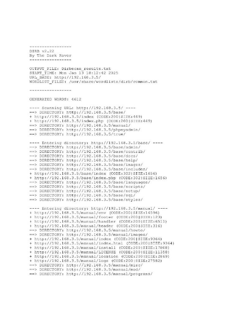 DIRB_Scan_Report | PDF