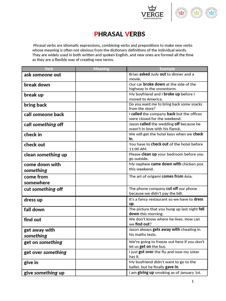 Unit 6 - Phrasal Verbs | PDF