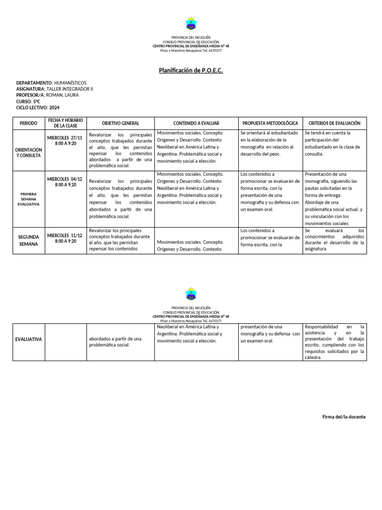 Poec 5° C Ti-2024 | PDF | Enseñando | Aprendizaje