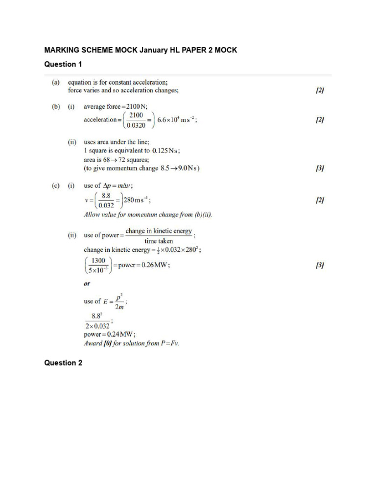 MS MOCK January 2025 HL PAPER 2 | PDF
