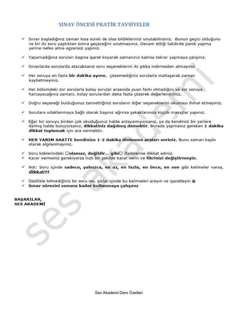 Ses Akademi̇ İsg Ders Notlari Özetleri̇-1 | PDF