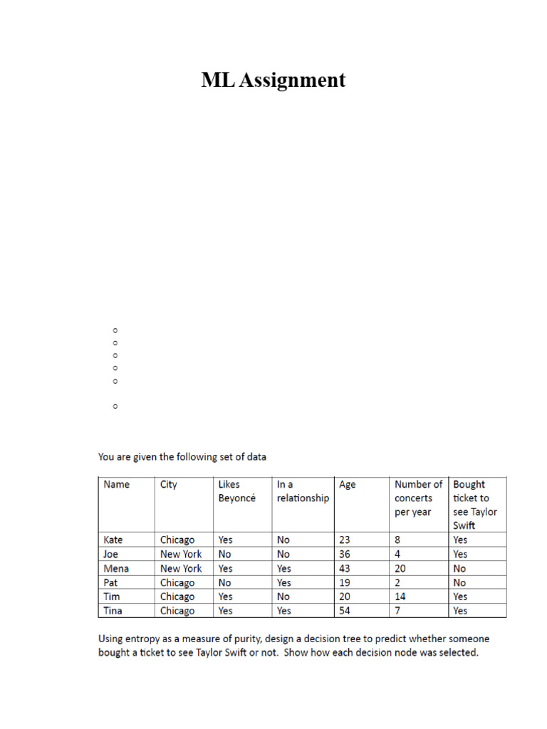 Machine Learning Assignment Overview | PDF | Machine Learning ...