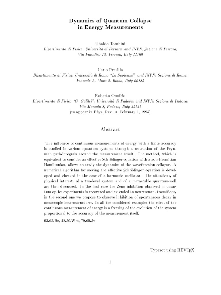 Measurement Theory Paper QM | PDF | Perturbation Theory (Quantum ...