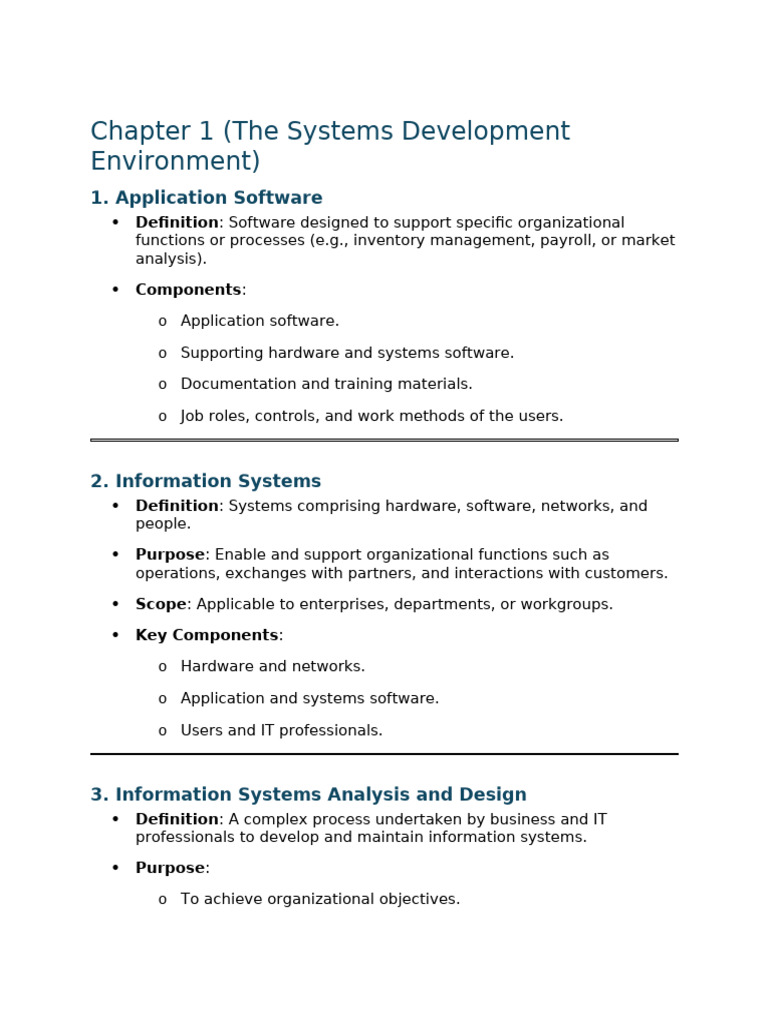 Chapter 1 The Systems Development Environment | PDF | Software Development Process | System