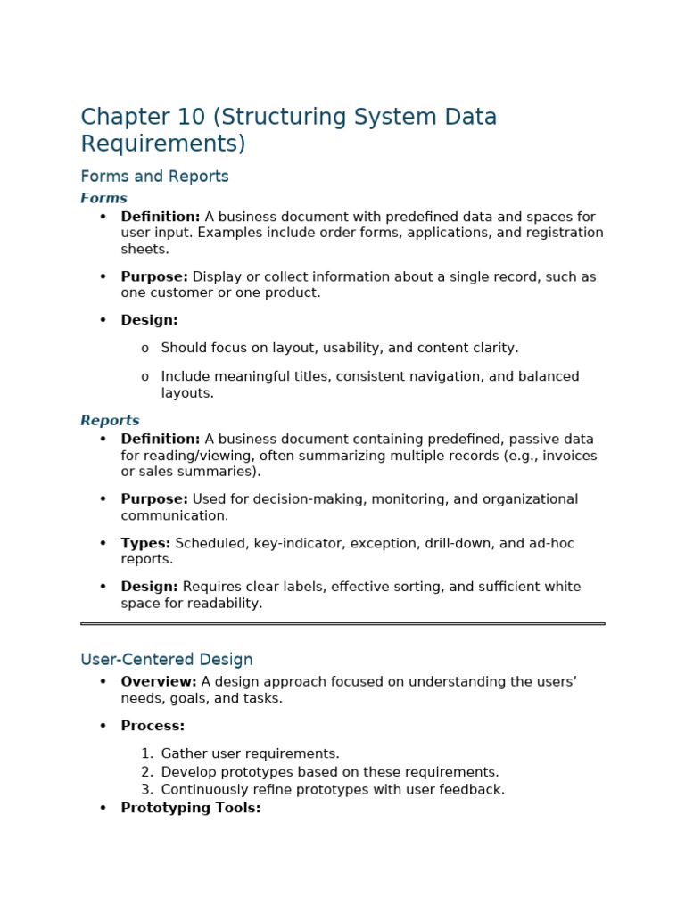 Chapter 10 Designing Forms and Reports | PDF | Usability | Human Communication