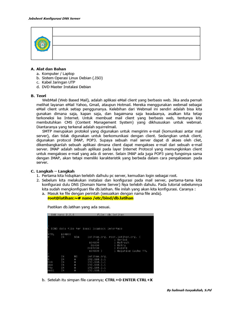 Jobsheet Konfigurasi Mail Server | PDF