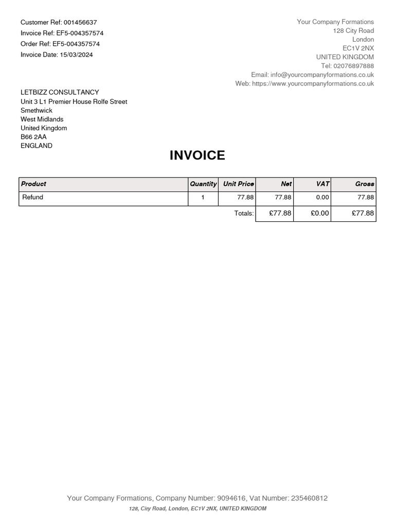 INVOICE-4357574 - REFUND | PDF