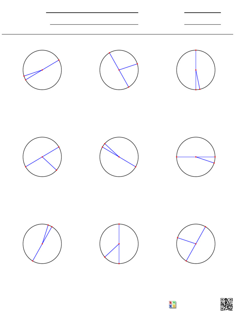 Radius, Diameter, Circumference and Area of a Circle Practice 1.PDF ...