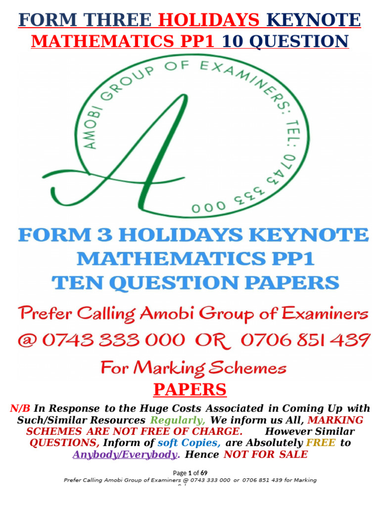 math form 3 exam (1) | PDF | Area | Elementary Geometry