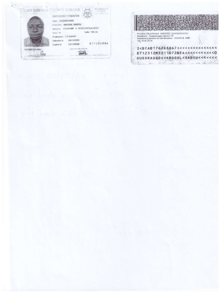 CNIB Ouedraogo Abdoul Sadou - Compressed | PDF