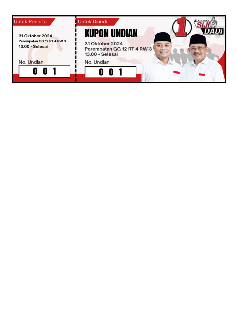 Merah Dan Putih Formal Modern Kupon Jalan Sehat Kemerdekaan Kupon_20241025_234739_0000 | PDF