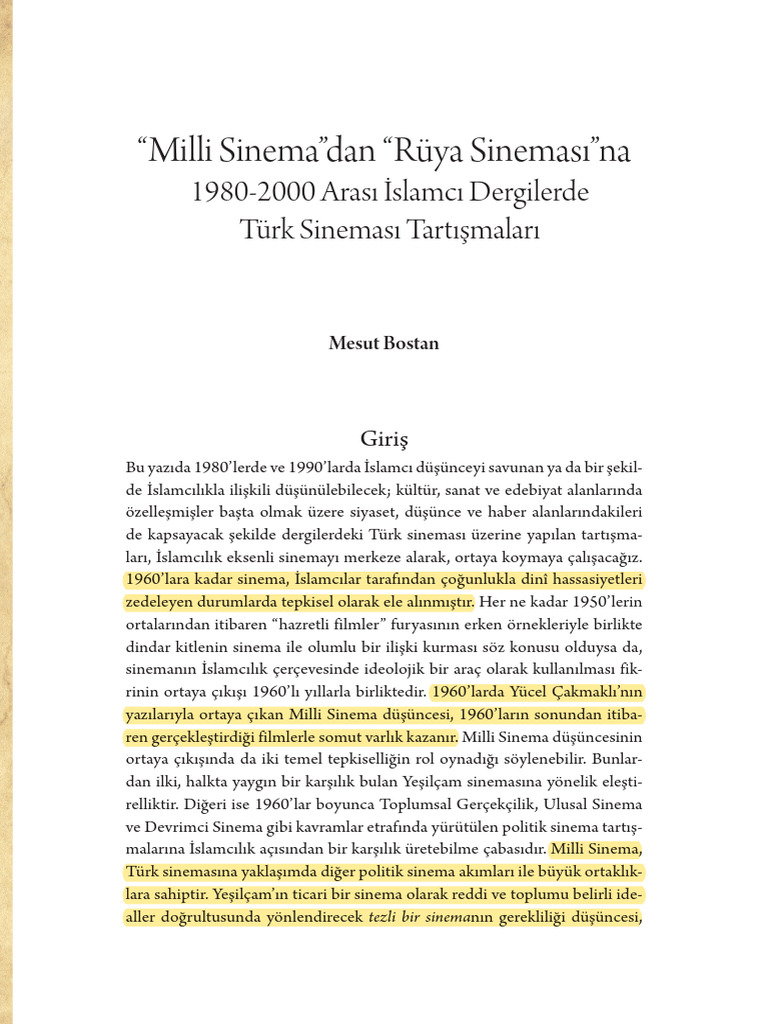 Milli_Sinema_dan_Ruya_Sinemasi_na_1980 | PDF