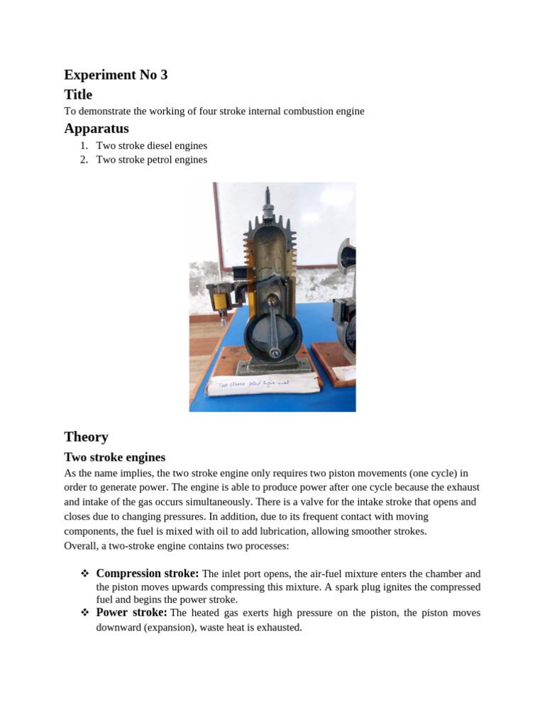 Experiment No 3 | PDF | Internal Combustion Engine | Diesel Engine