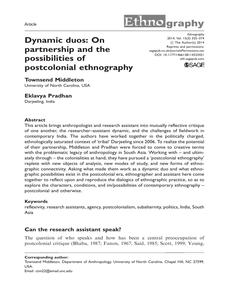 Postcolonial Ethnography in Darjeeling | PDF | Ethnography | Anthropology