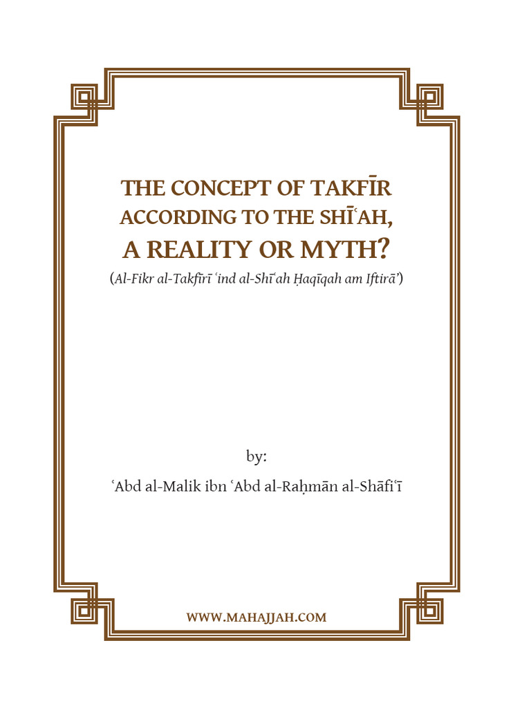 The Concept of Takfir According to the Shia | PDF | Shia Islam | Sunni ...