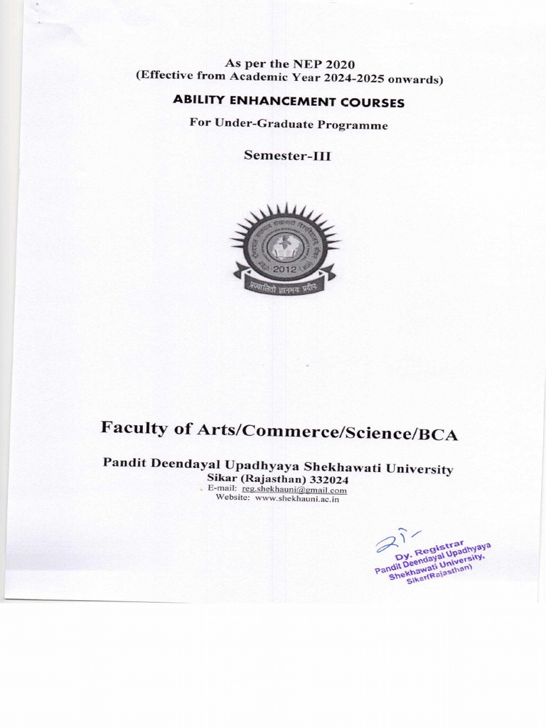 AEC Semester IIIrd | PDF