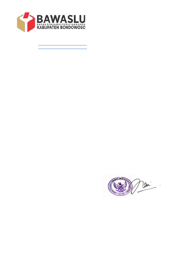 Surat Panwascam Halbil | PDF