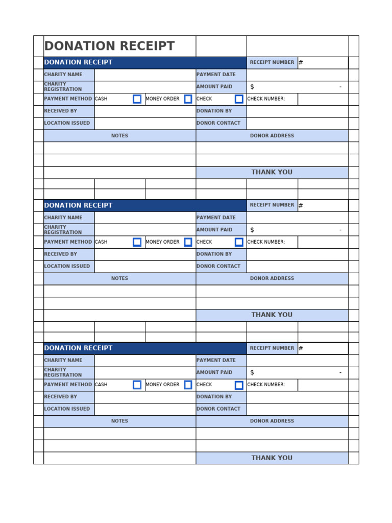 Donation Receipt Template | PDF